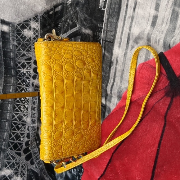 Brahmin | Bags | Brahmin Yellow Leather Crossbody | Poshmark
